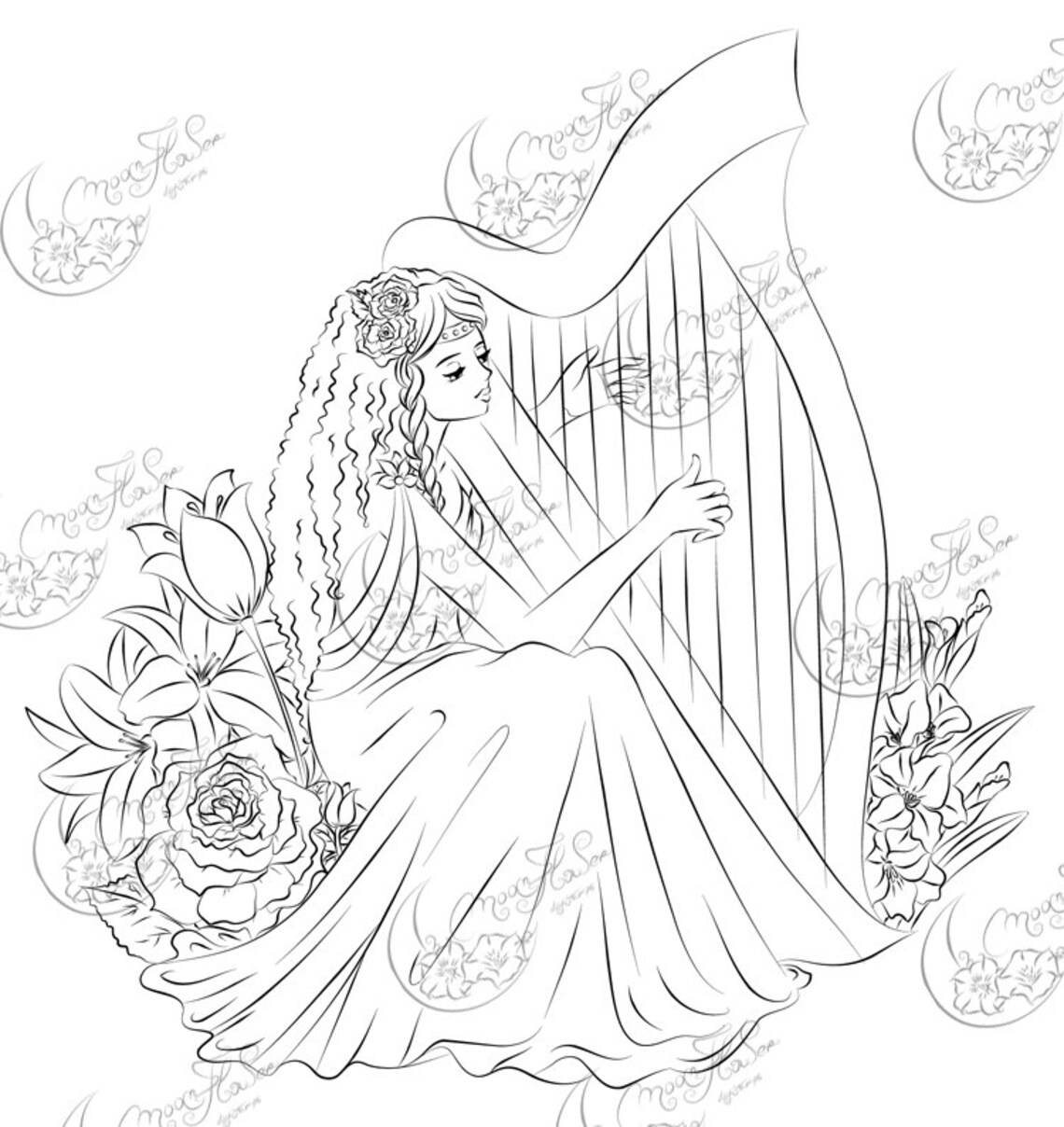 Harp Maiden - Etsy