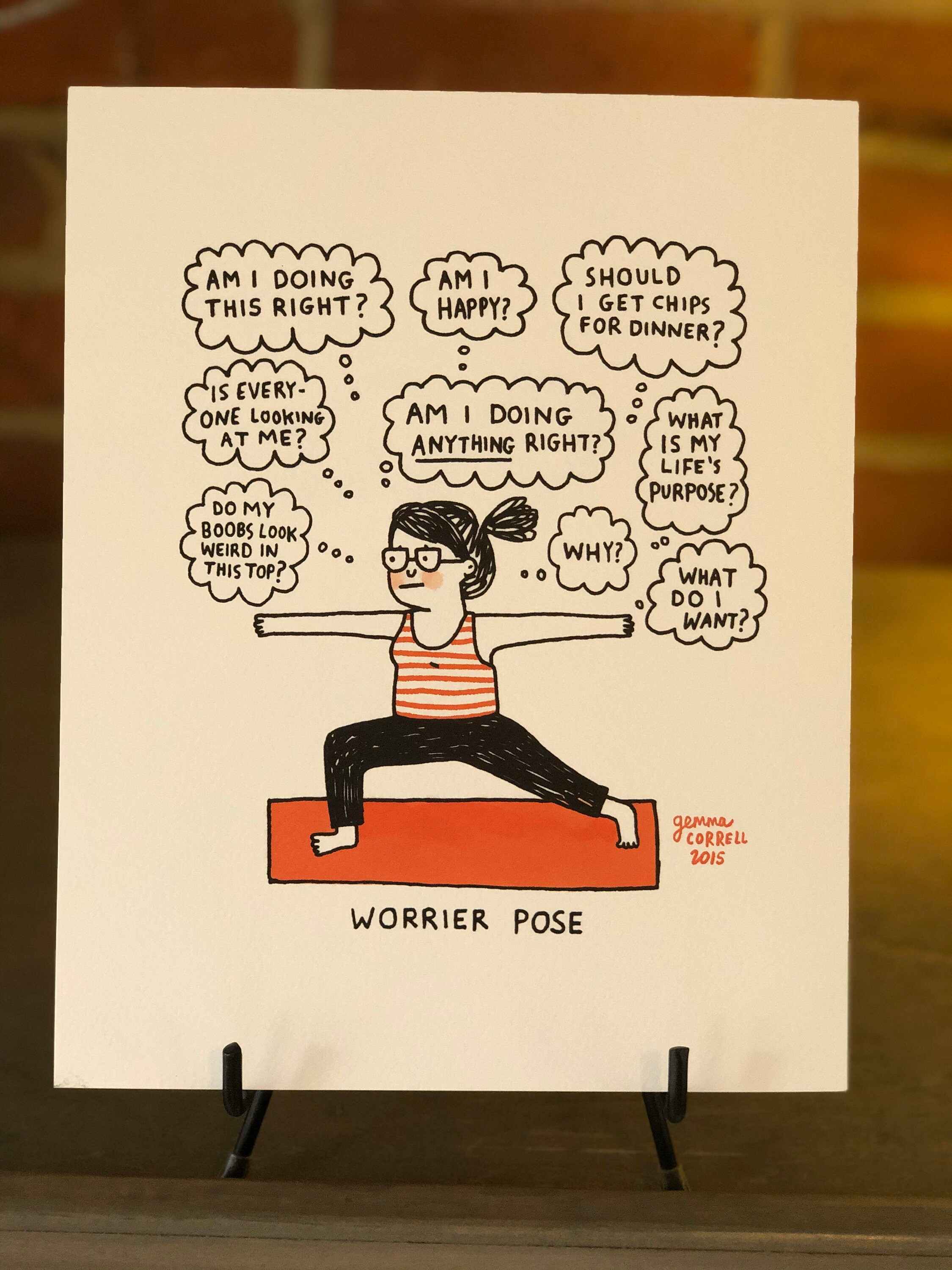 Home Décor Home & Living Yoga Pug 8 x 10 Art Print by Gemma Correll ...
