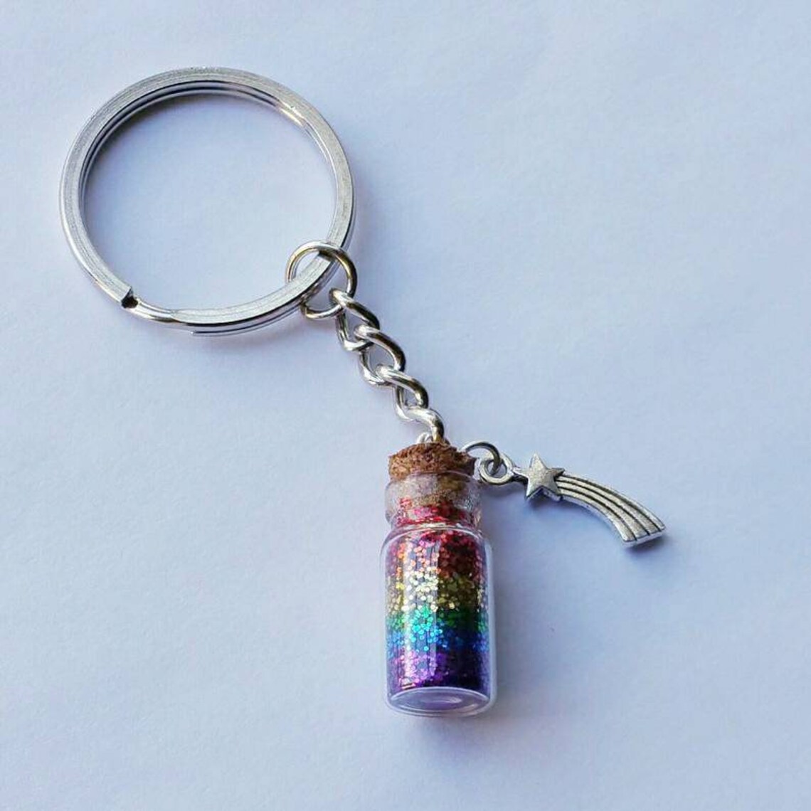 Rainbow Keychain Shooting Star Rainbow Keychain Rainbow | Etsy