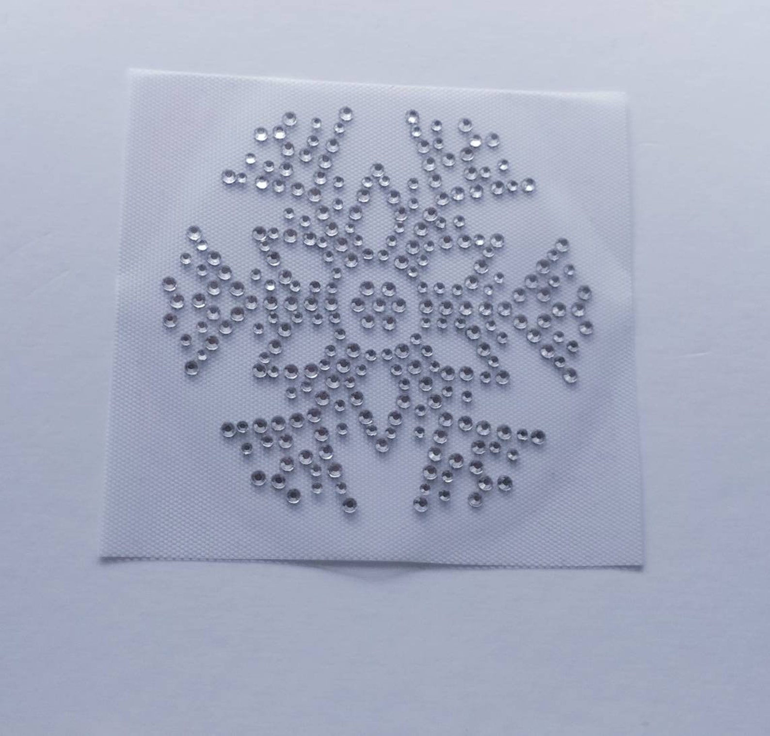 3.5" Crystal Snowflake Rhinestone Appliqué, Snow Flake Iron-on Transfer ...