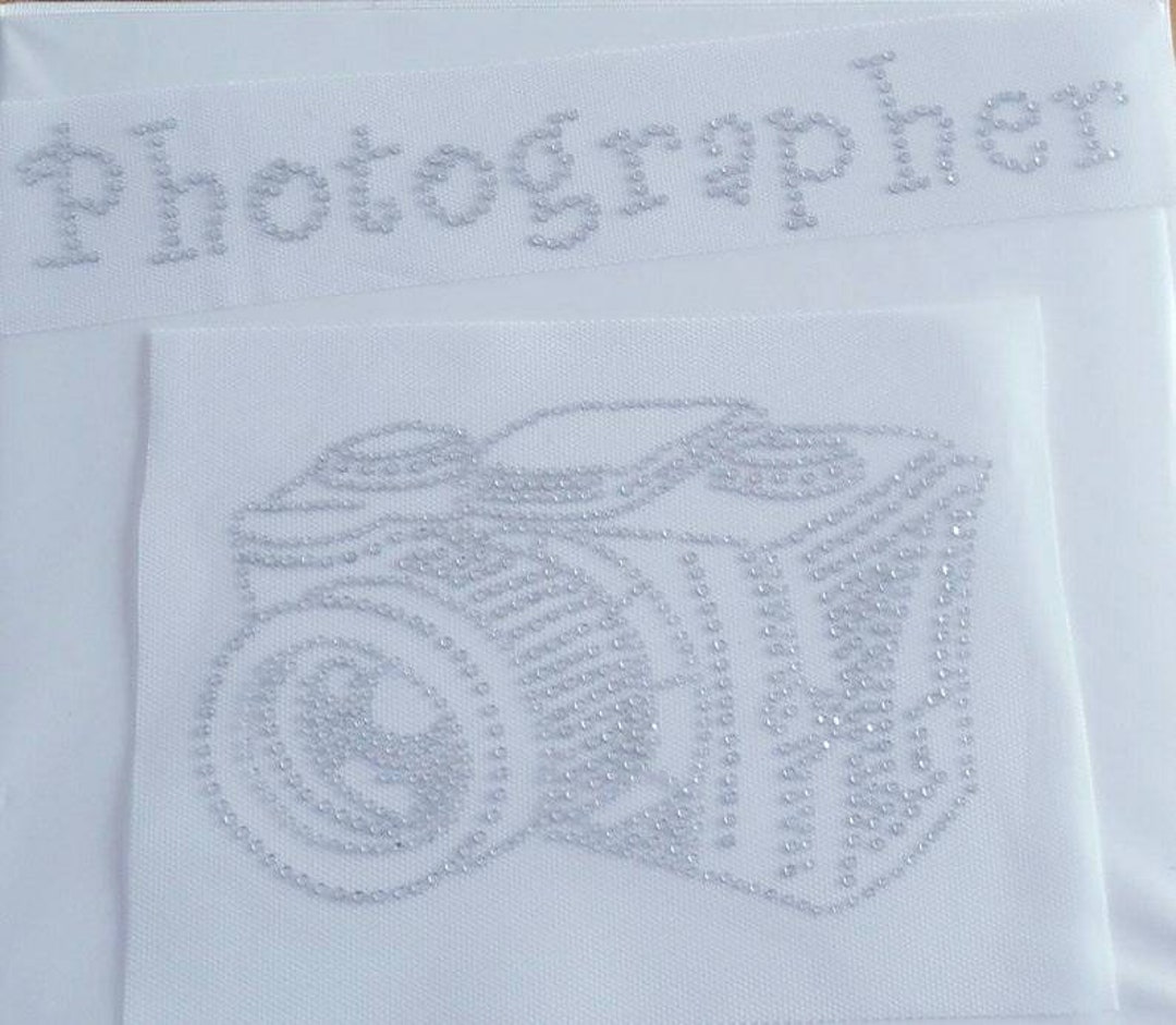 Photographer Appliqué, Camera Applique, Rhinestone Camera Iron on ...