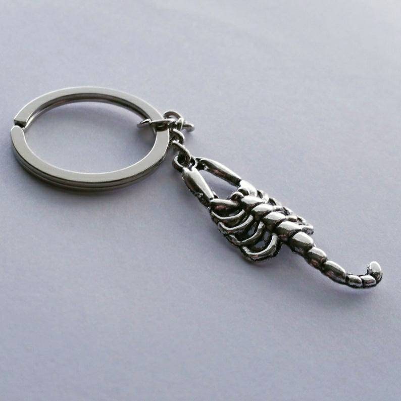 Scorpion Keychain Silver Scorpion Keychain Creepy Crawly - Etsy