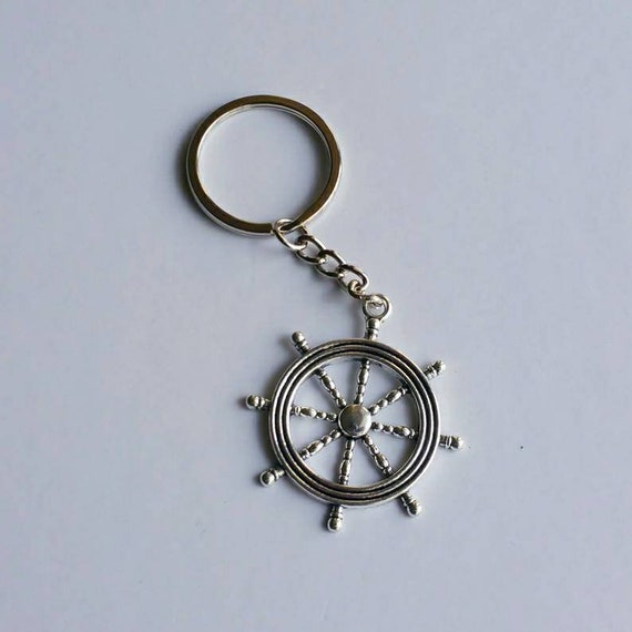 Nautical Rudder Keychain Sailor Keychain Nautical Keychain | Etsy