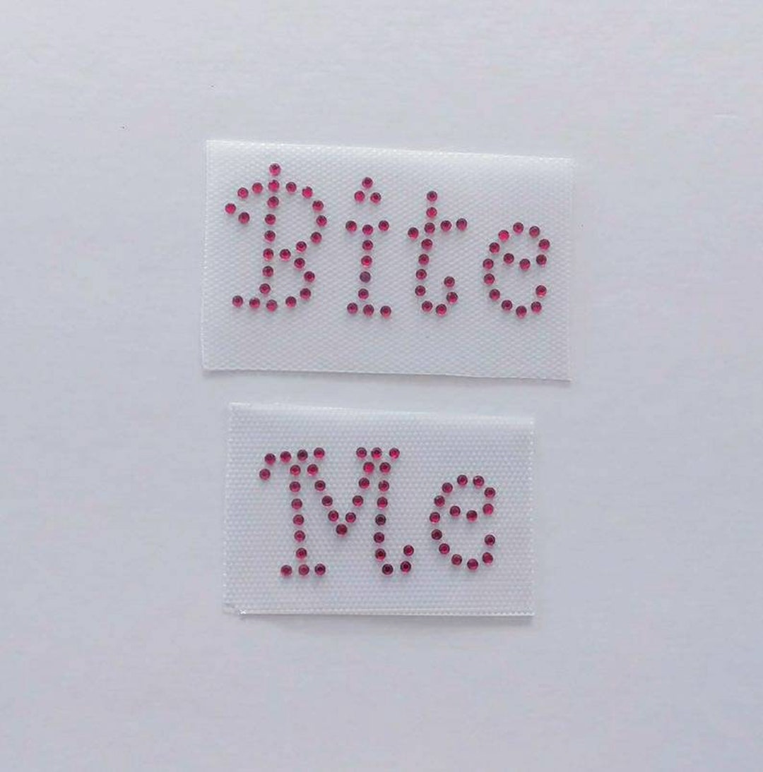Bite Me Appliqué, Bite Me Rhinestone Iron On, Bite Me Bling Patch ...