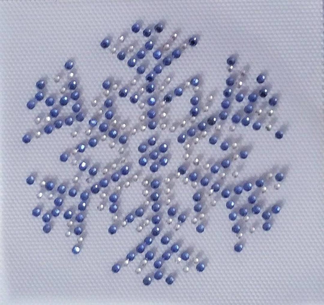 3.5" Sapphire Crystal Snowflake Appliqué, Snow Flake Iron-on Transfer ...