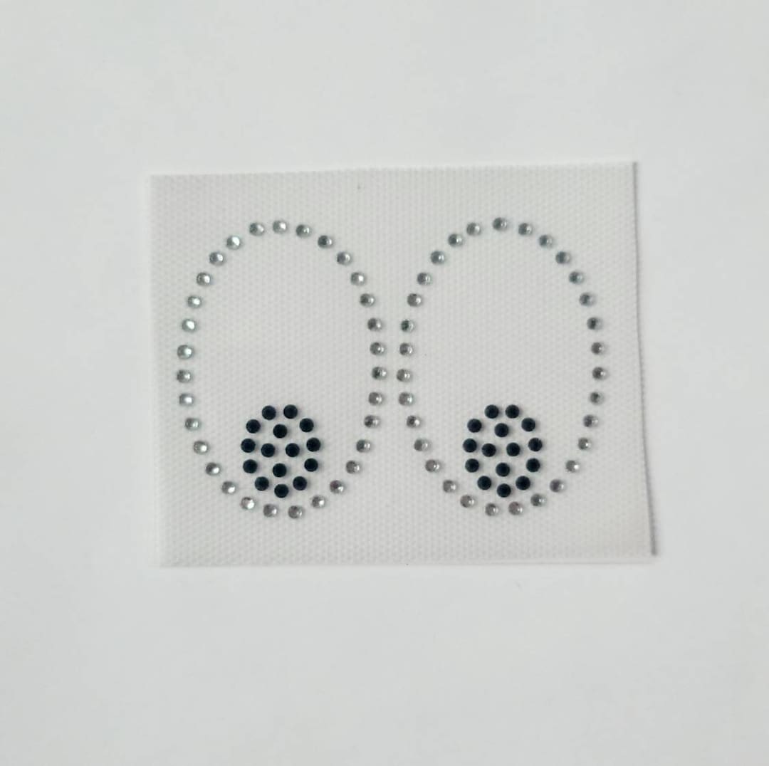 Big Eyes Appliqué, Eyeballs Rhinestone Iron on Transfer, Rhinestone ...