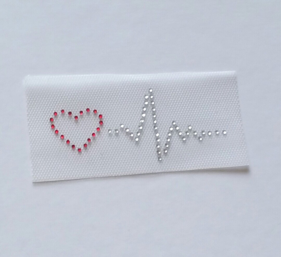 Life Line Rhinestone Appliqué, Heart Beat Appliqué, Beating Heart ...