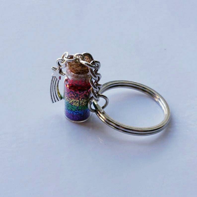 Rainbow Keychain Shooting Star Rainbow Keychain Rainbow | Etsy