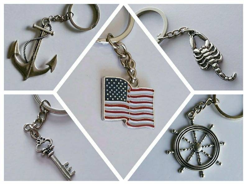 Nautical Anchor Keychain, Sailor Keychain, Nautical Keychain, Rope ...