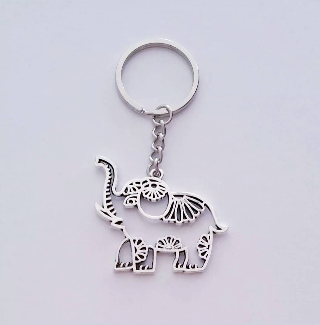 Elephant Keychain, Hollow Mandala Elephant, Elephant Zipper Pull, Good ...