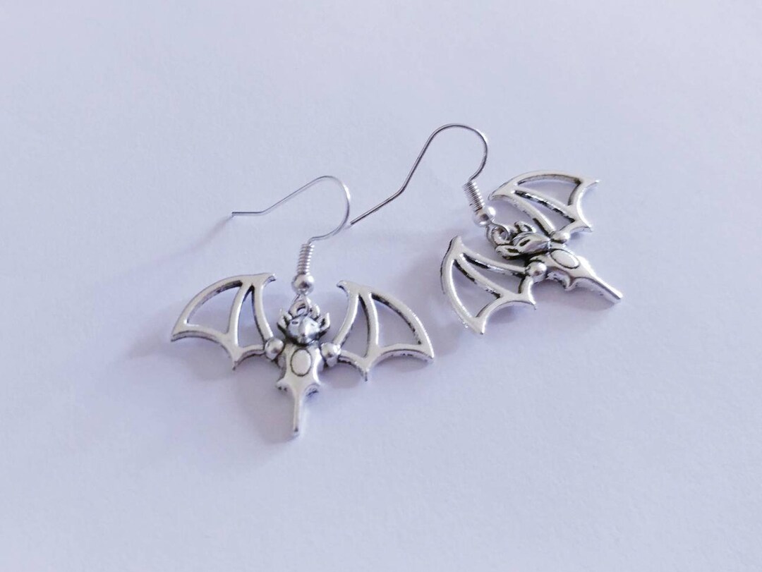 Bat Earrings, Gothic Bat Dangle Earrings, Hollow Bat Earrings, Gothic ...