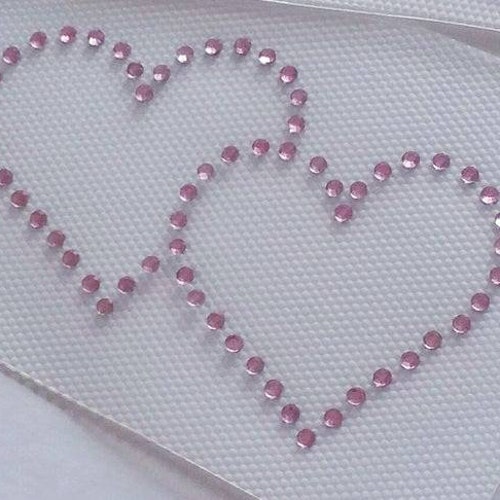 Set of Two Hearts Rhinestone Appliqué Crystal Heart - Etsy