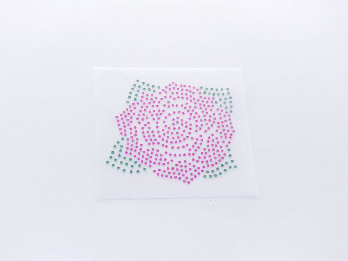 Rose Bloom Appliqué Rose and Petals Rhinestone Transfer Rose - Etsy
