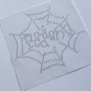 Radiant Spider Web Appliqué, Crystal Spiderweb Iron On, Rhinestone ...