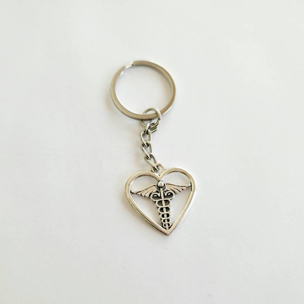 Caduceus Keychain - Etsy