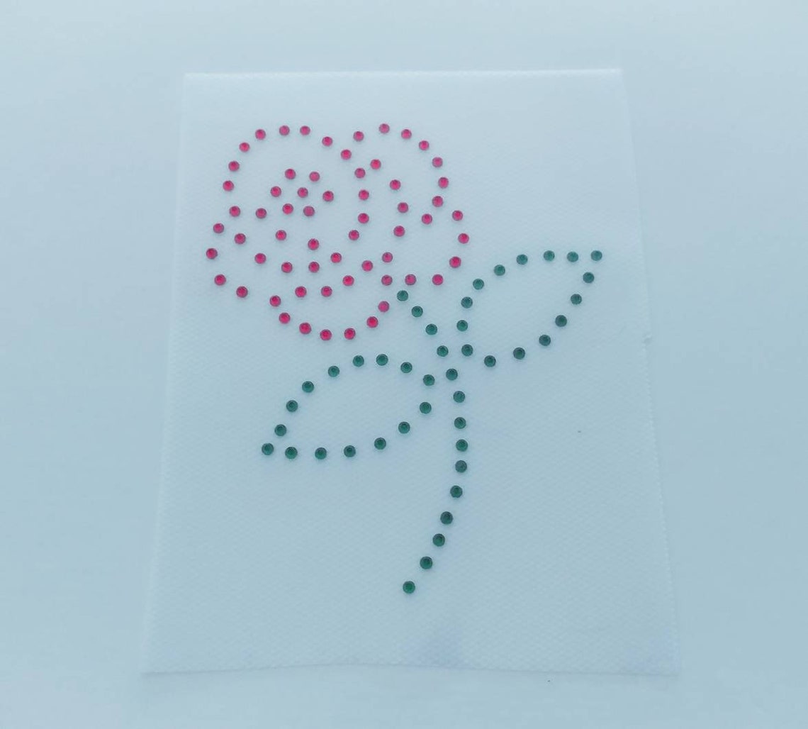 Rose Rhinestone Appliqué Rhinestone Rose Transfer Flower - Etsy