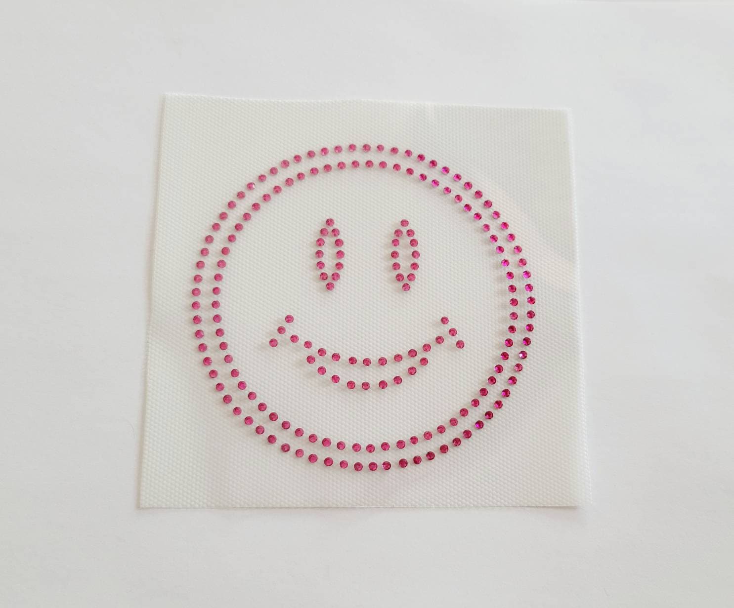 Smiley Face Rhinestone Appliqué, Smiley Face Rhinestone Transfer, Smile ...