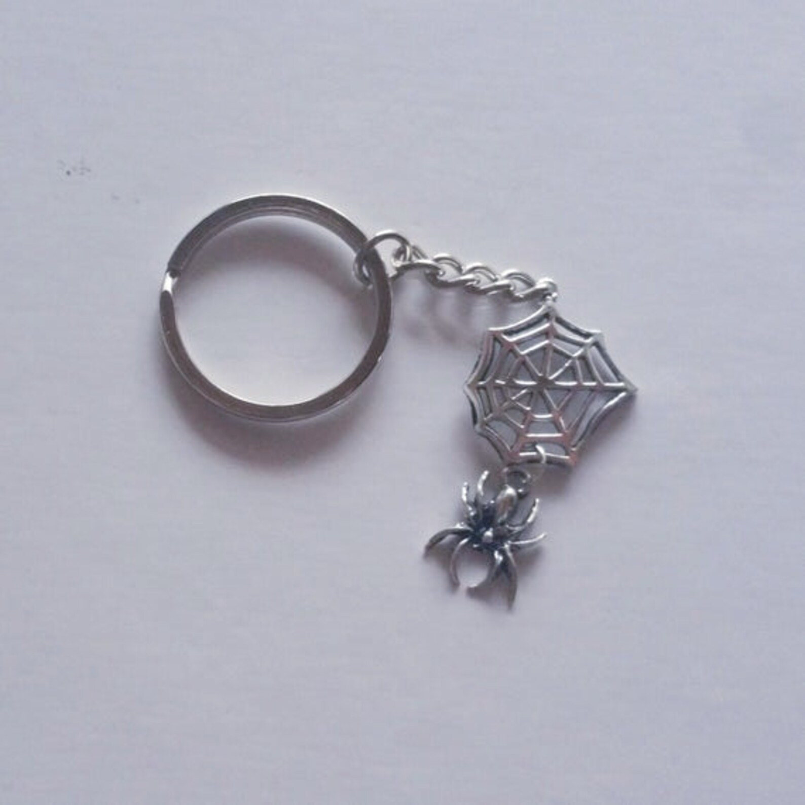 Hanging Spider Keychain Spider Web Keychain Dangling Spider - Etsy