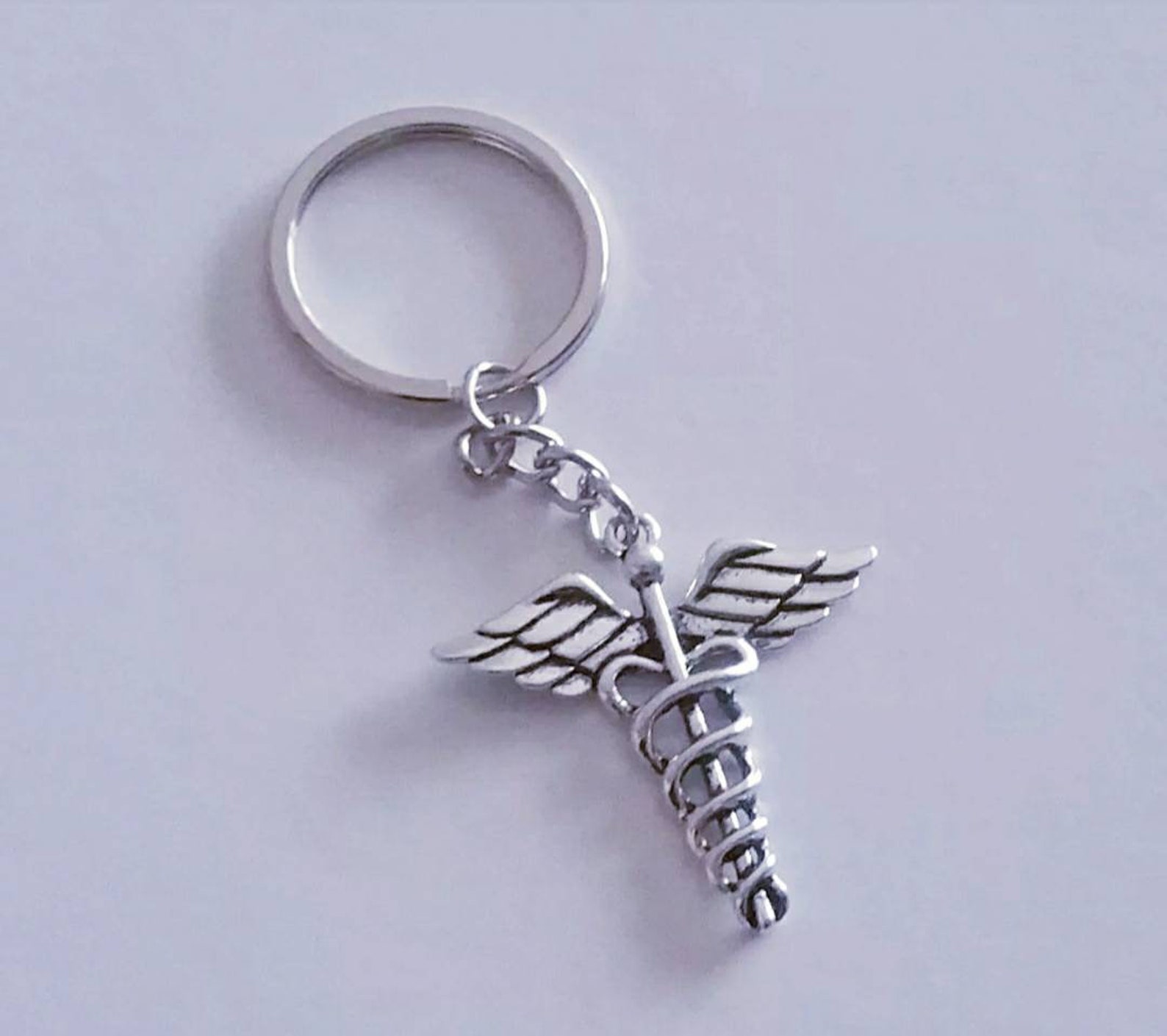 Caduceus Keychain, Doctor Keychain, Nurse Keychain, Medical Symbol ...