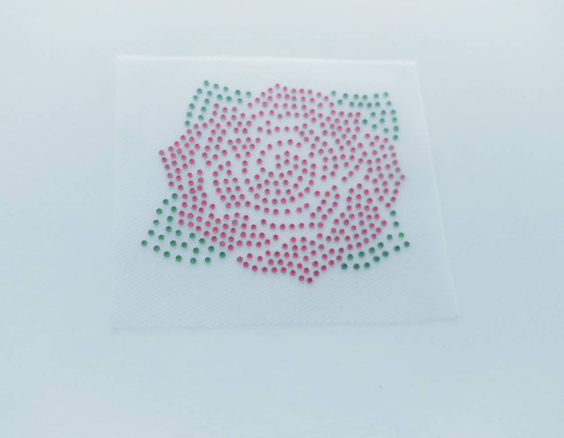 Rose Bloom Appliqué Rose and Petals Rhinestone Transfer Rose - Etsy