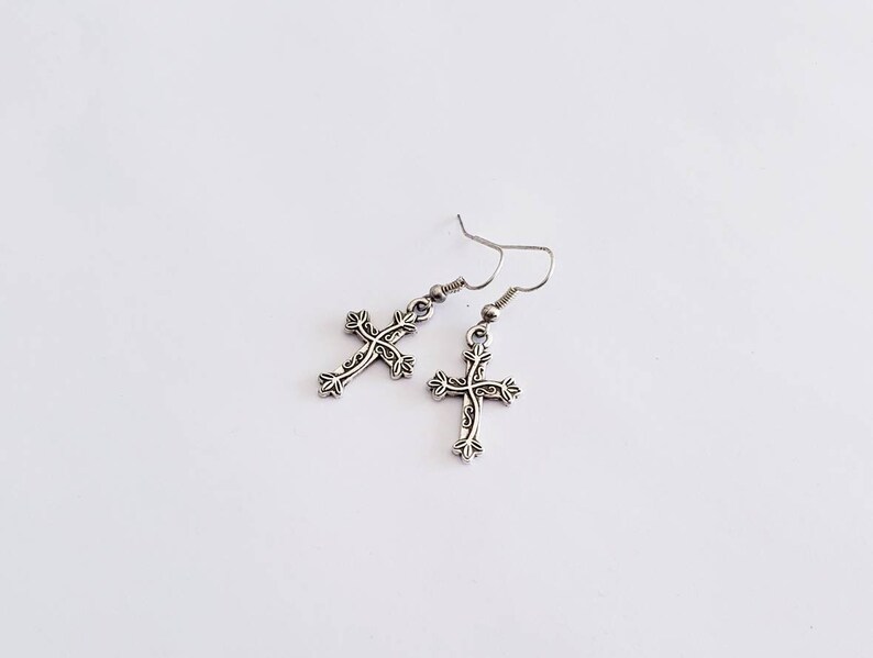 Crucifix Earrings Cross Earrings Gothic Crucifix Hook - Etsy