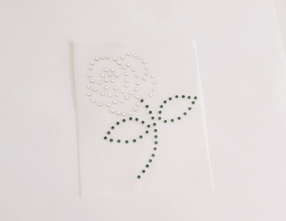 Rose Rhinestone Appliqué Rhinestone Rose Transfer Flower | Etsy