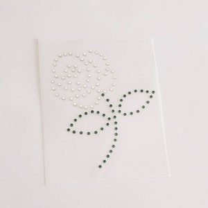 Rose Rhinestone Appliqué, Rhinestone Rose Transfer, Flower Appliqué ...