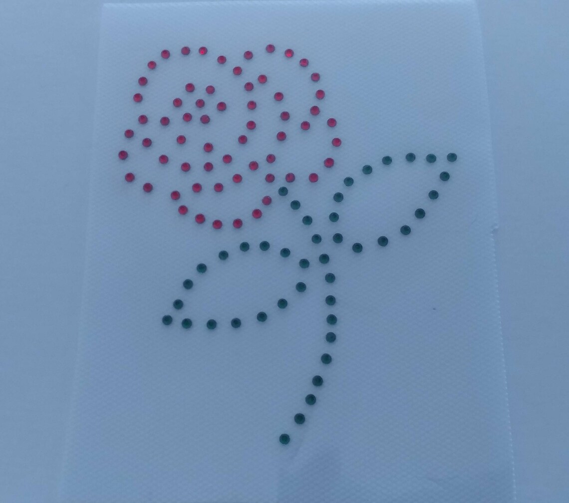 Rose Rhinestone Appliqué Rhinestone Rose Transfer Flower - Etsy