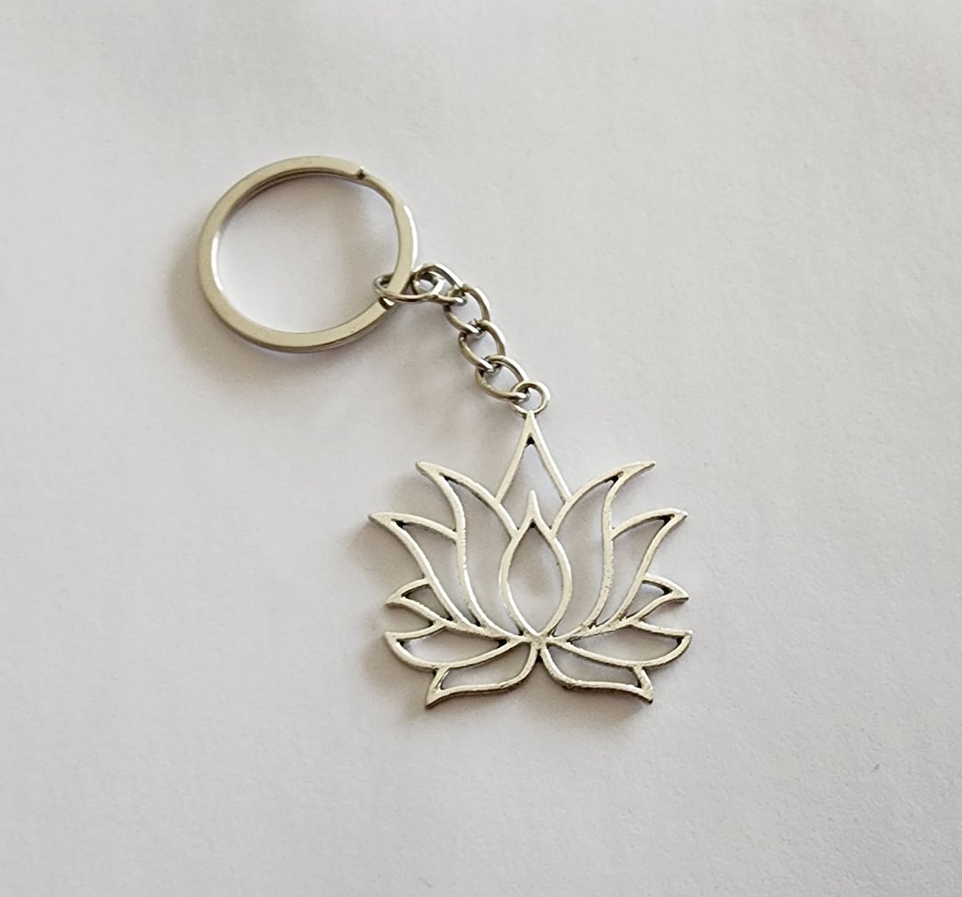 Lotus Flower Keychain, Lotus Keychain, Flower Keychain, Spring Keychain ...