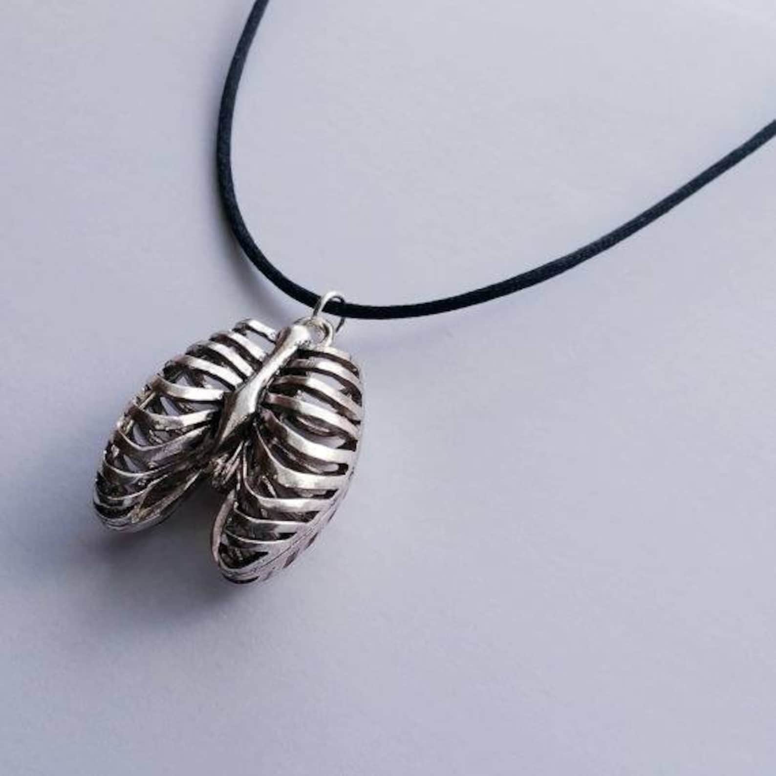 Human Rib Cage Pendant Necklace Rib Cage Pendant Human - Etsy