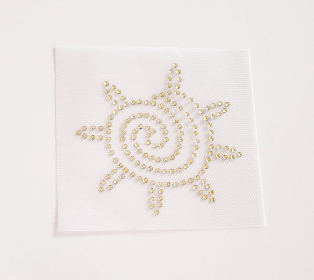 Sun Appliqué, Swirly Sun Rhinestone Transfer, Tribal Sun Rhinestone ...