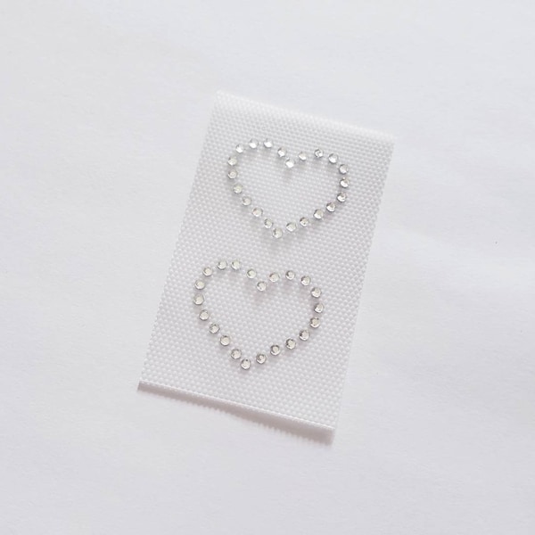 Rhinestone Iron on Heart - Etsy