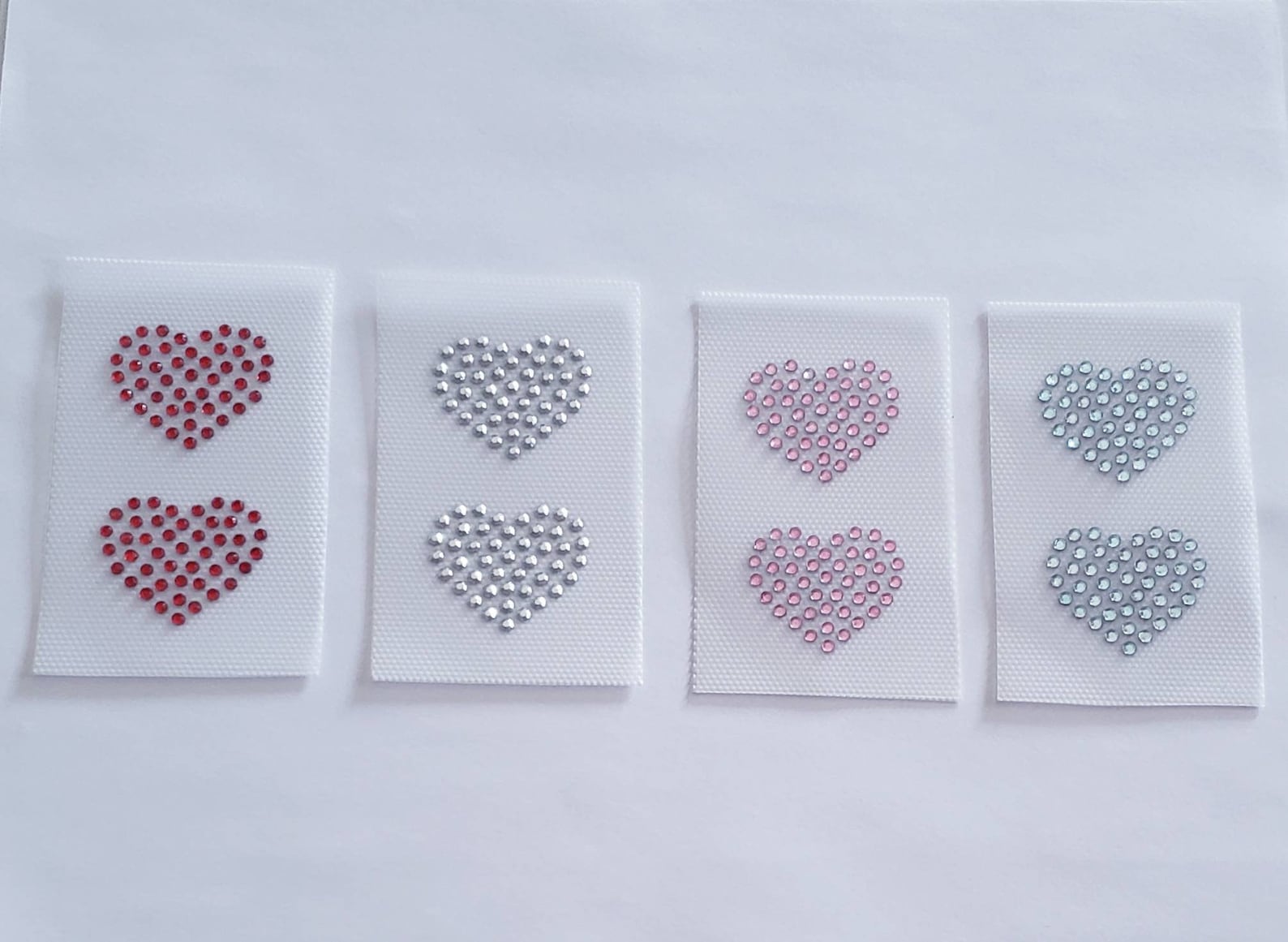 Set of Two Hearts Rhinestone Appliqué, Crystal Heart Appliqués ...