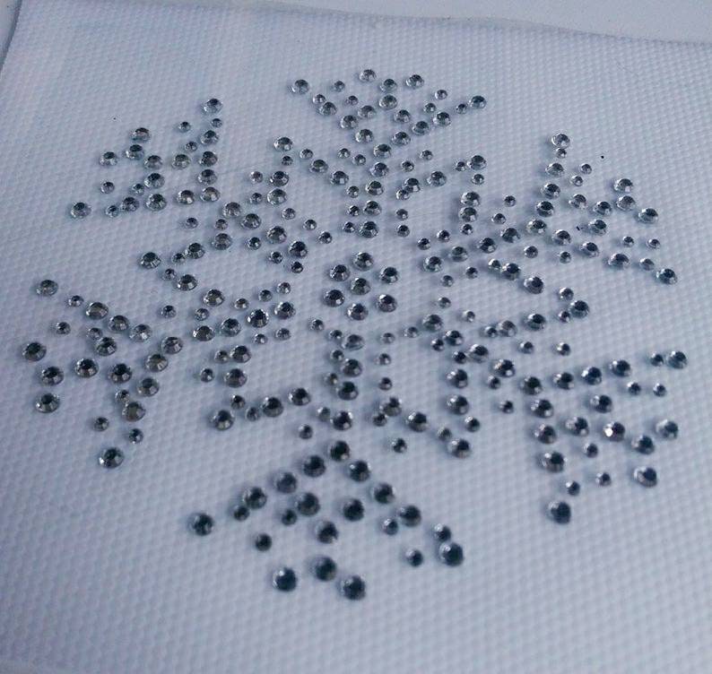 3.5" Crystal Snowflake Rhinestone Appliqué, Snow Flake Iron-on Transfer ...