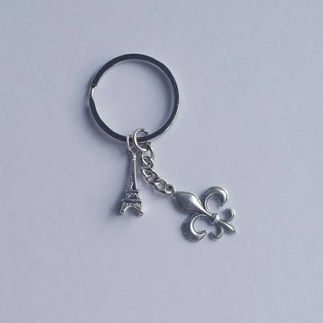Paris Keychain, Fleur-de-lis Keychain, Eiffel Tower Keychain, France ...