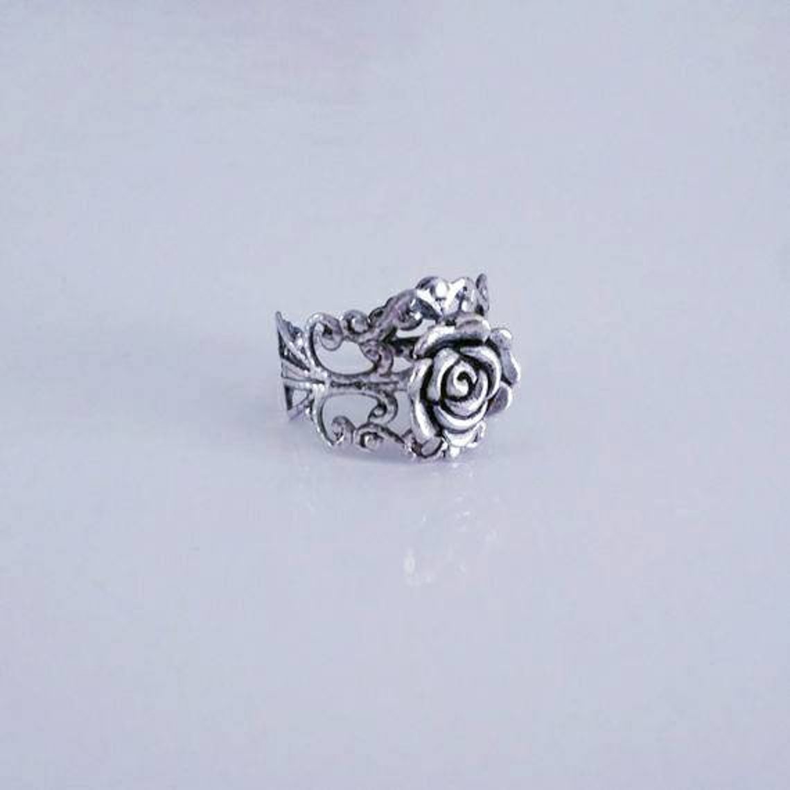 Rose Filigree Ring Rose Ring Adjustable Rose Ring Spring - Etsy
