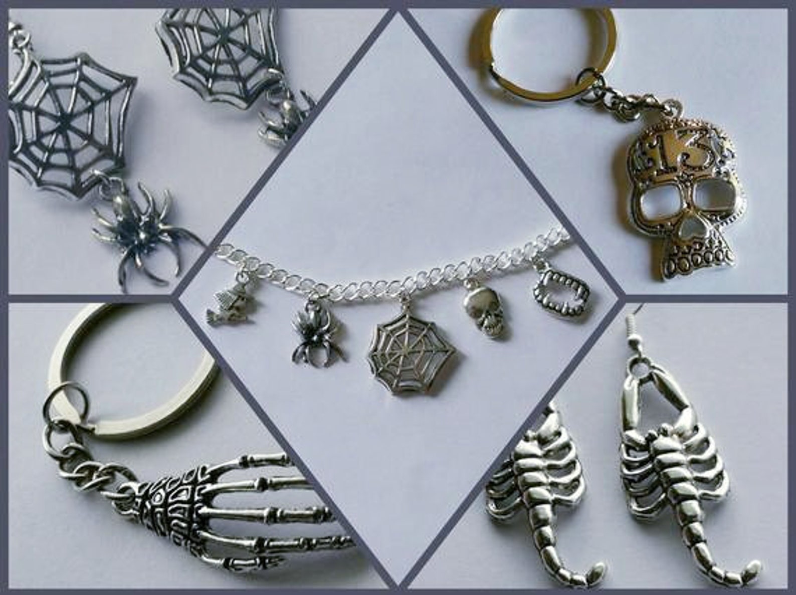 Skeleton Hand Keychain Human Skeleton Hand Keychain Gothic - Etsy