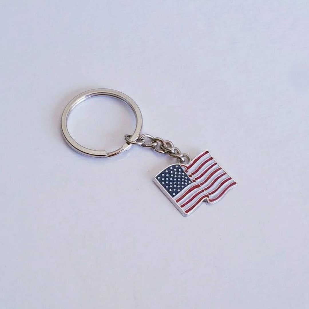 United States Flag Keychain, USA Flag Keychain, American Flag Keychain ...