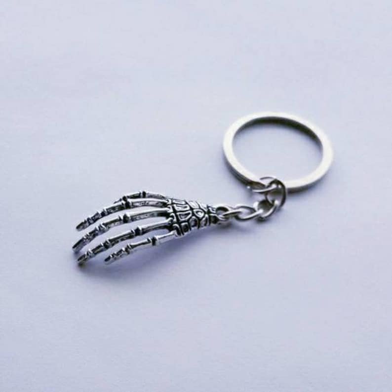 Skeleton Hand Keychain, Human Skeleton Hand Keychain, Gothic Keychain ...