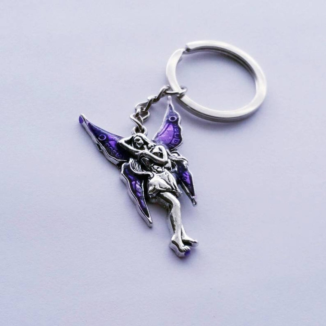 Mystical Fairy Keychain, Purple Winged Fairy Keychain, Fairy Tale ...