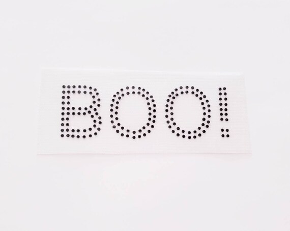 BOO Rhinestone Appliqué Iron on BOO Patch Halloween | Etsy