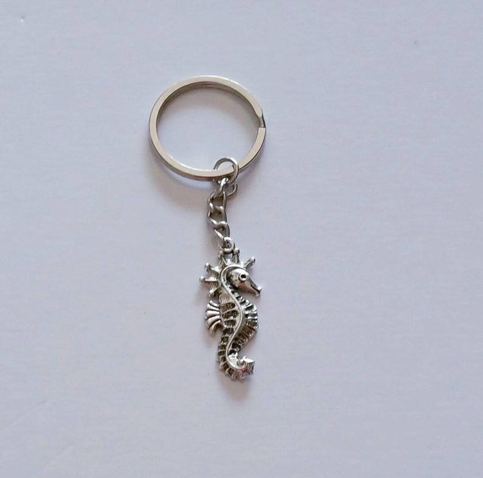 Seahorse Keychain, Nautical Keychain, Sea Creature Keychain, Sea Horse ...