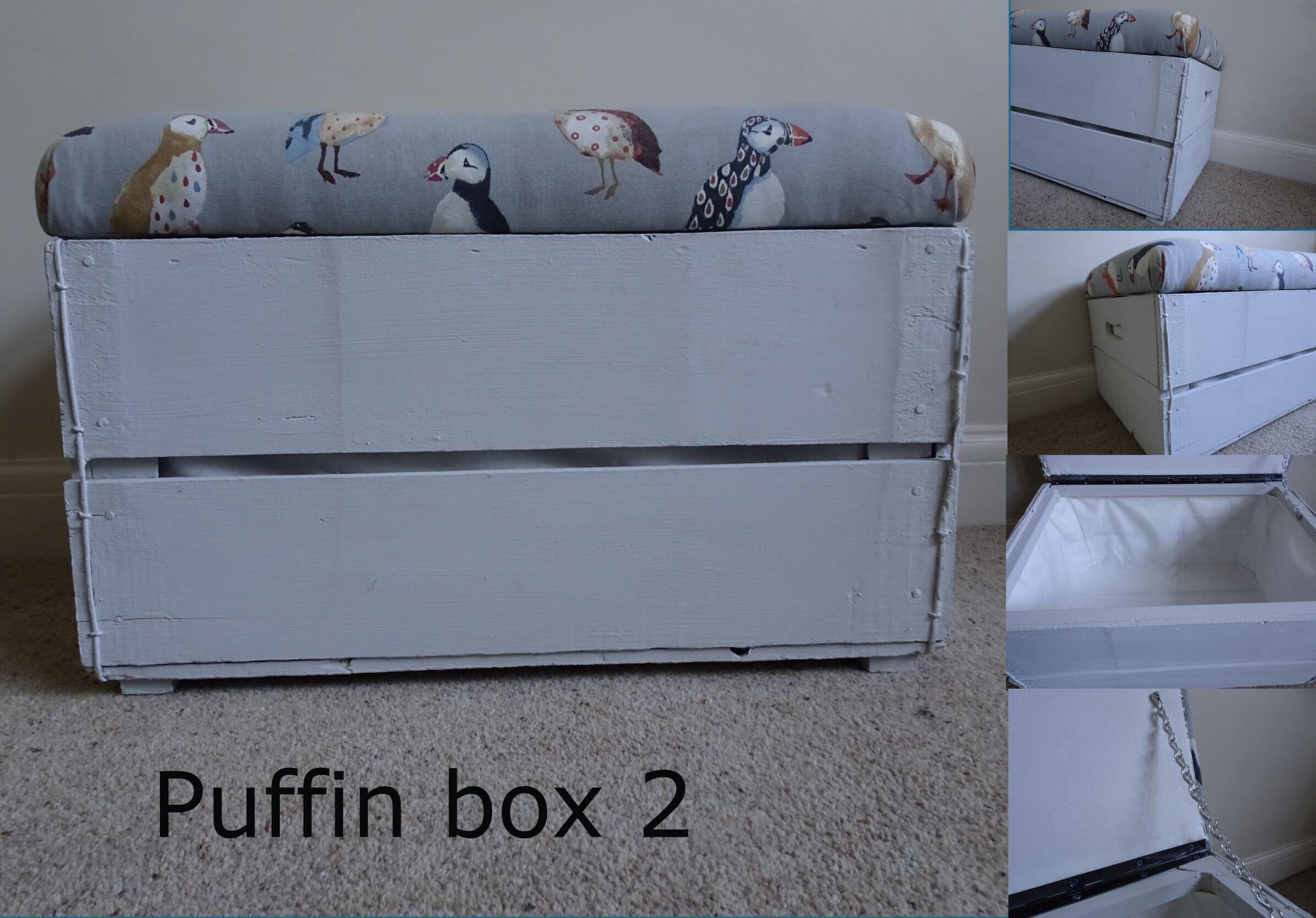 Vintage Spitalfields Market Apple Crates With Hinged Uphostered Seat ...