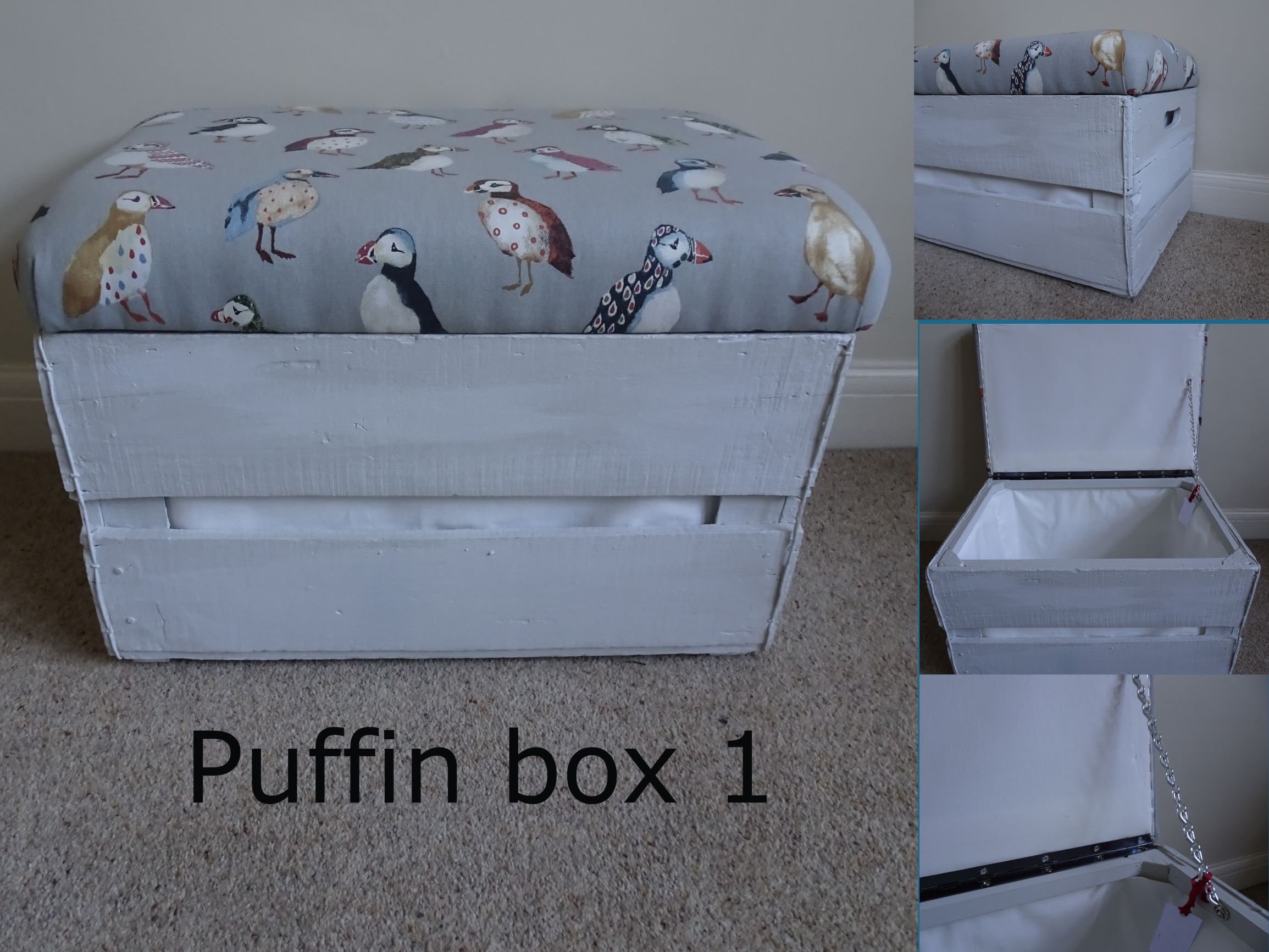 Vintage Spitalfields Market Apple Crates With Hinged Uphostered Seat ...