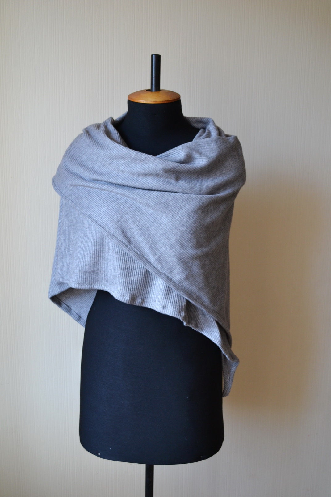 Gray triangle shawl wrap Celtic shawl Cotton shawl scarf Bridesmaid ...