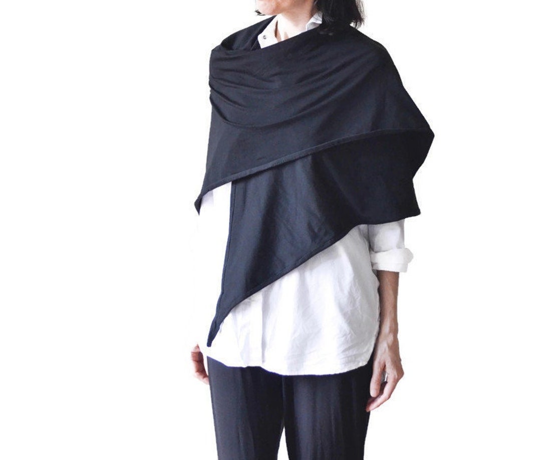XXL Medieval Shawl Black Cotton Shawl Triangle Black Shawl - Etsy