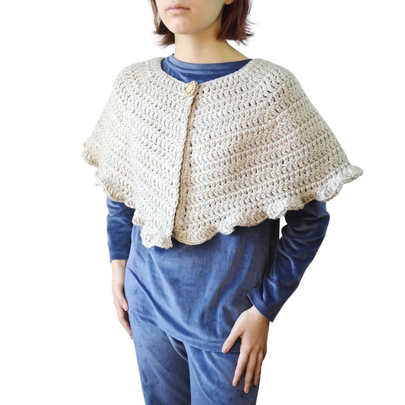 Crochet Cape Capelet Pattern: Easy Poncho Shawl (PDF Download) - Etsy