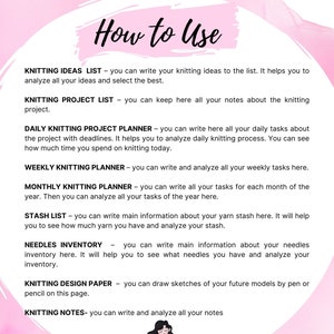 Knitting Digital Planner Printable Pdf Knitting Project Page Knitting ...