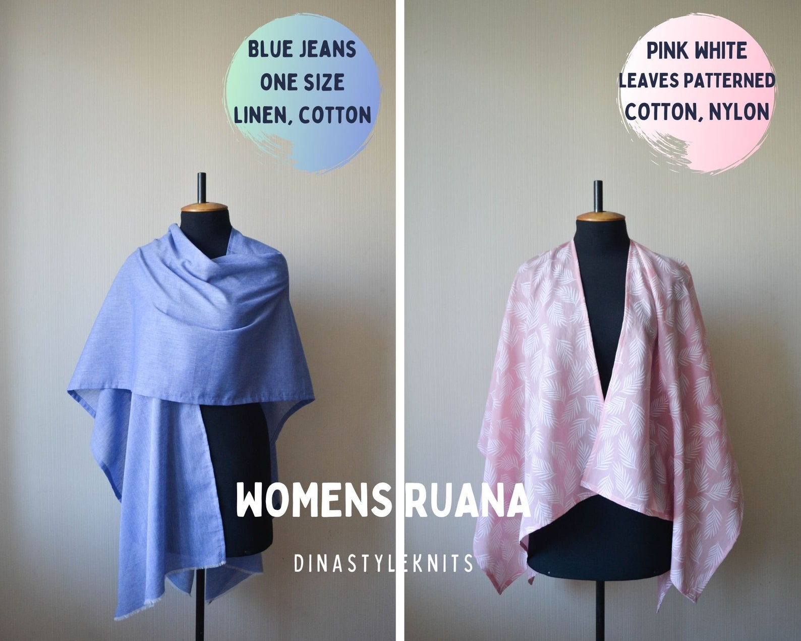 Summer ruana shawl wrap Pink white ruana Cotton ruana women | Etsy