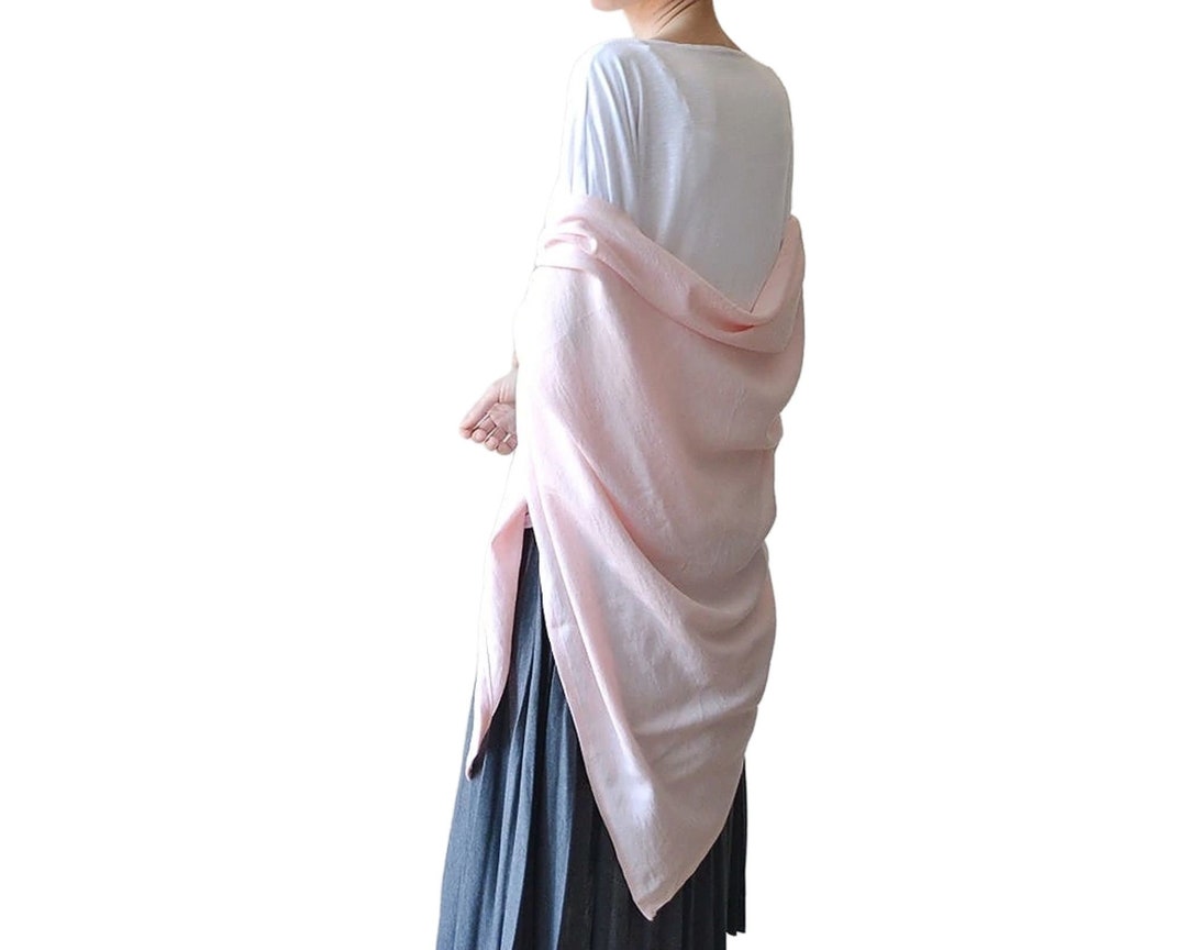 Blush Pink Bridal Shawl Pure Linen Minimalist Wedding Shawl Womens ...
